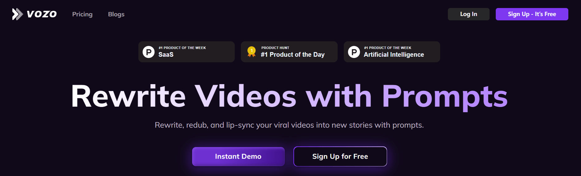 Vozo AI: AI-Powered Video Rewriting and Redubbing