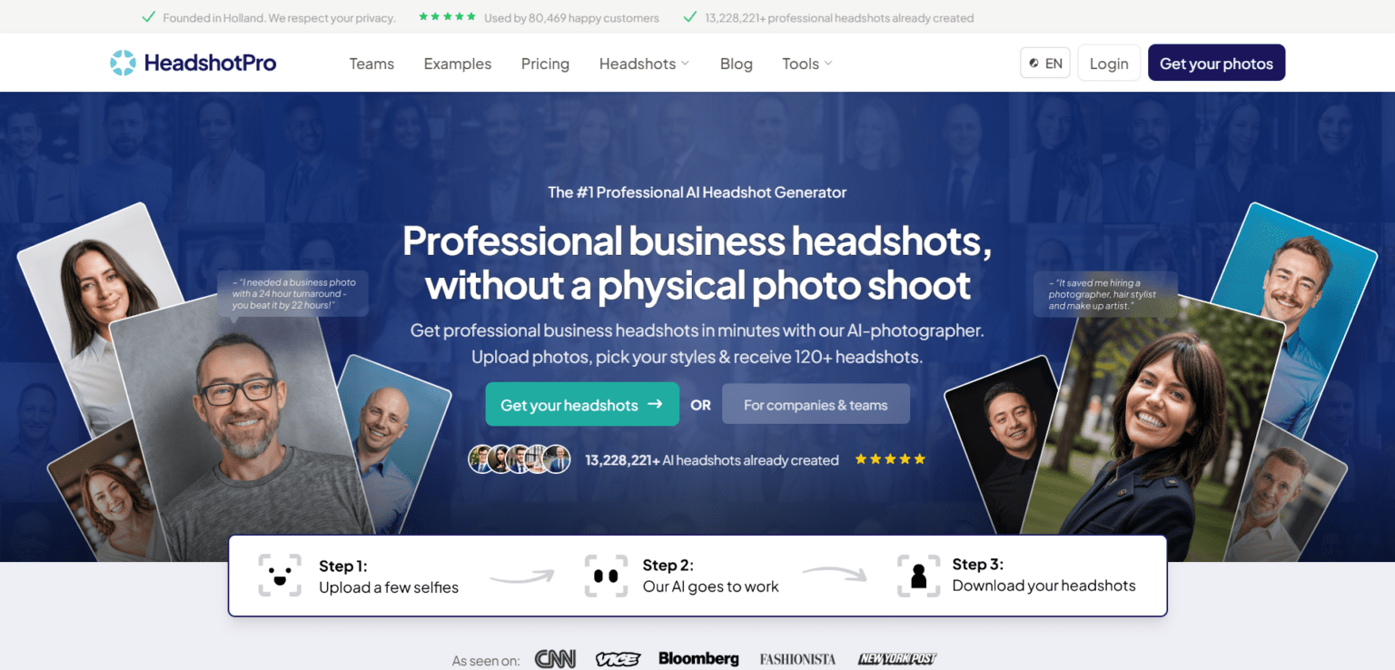 HeadshotPro: AI Headshots Without a Physical Photo Shoot