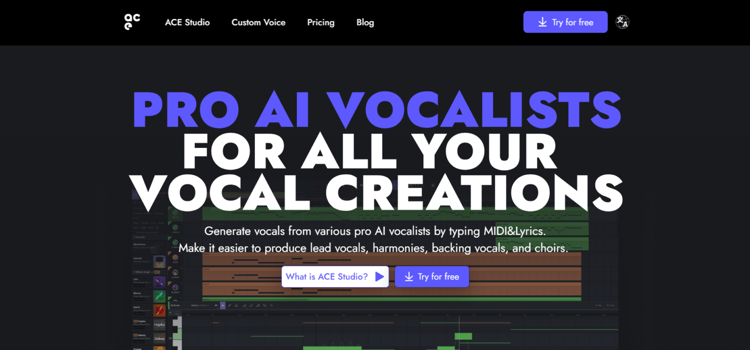 ACE Studio: AI Vocal Creation Tool for Music Production | Free Trial